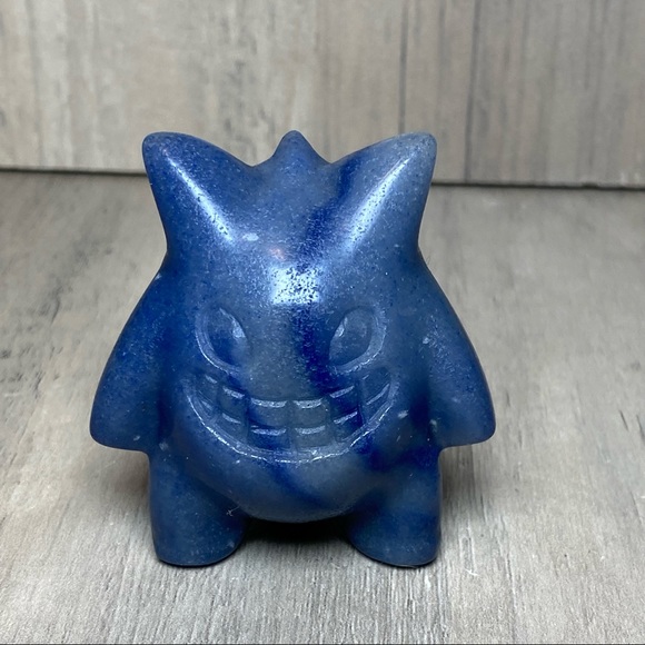 Accents | Pokmon Gengar Blue Aventurine Crystal Stone Carving Figurine ...